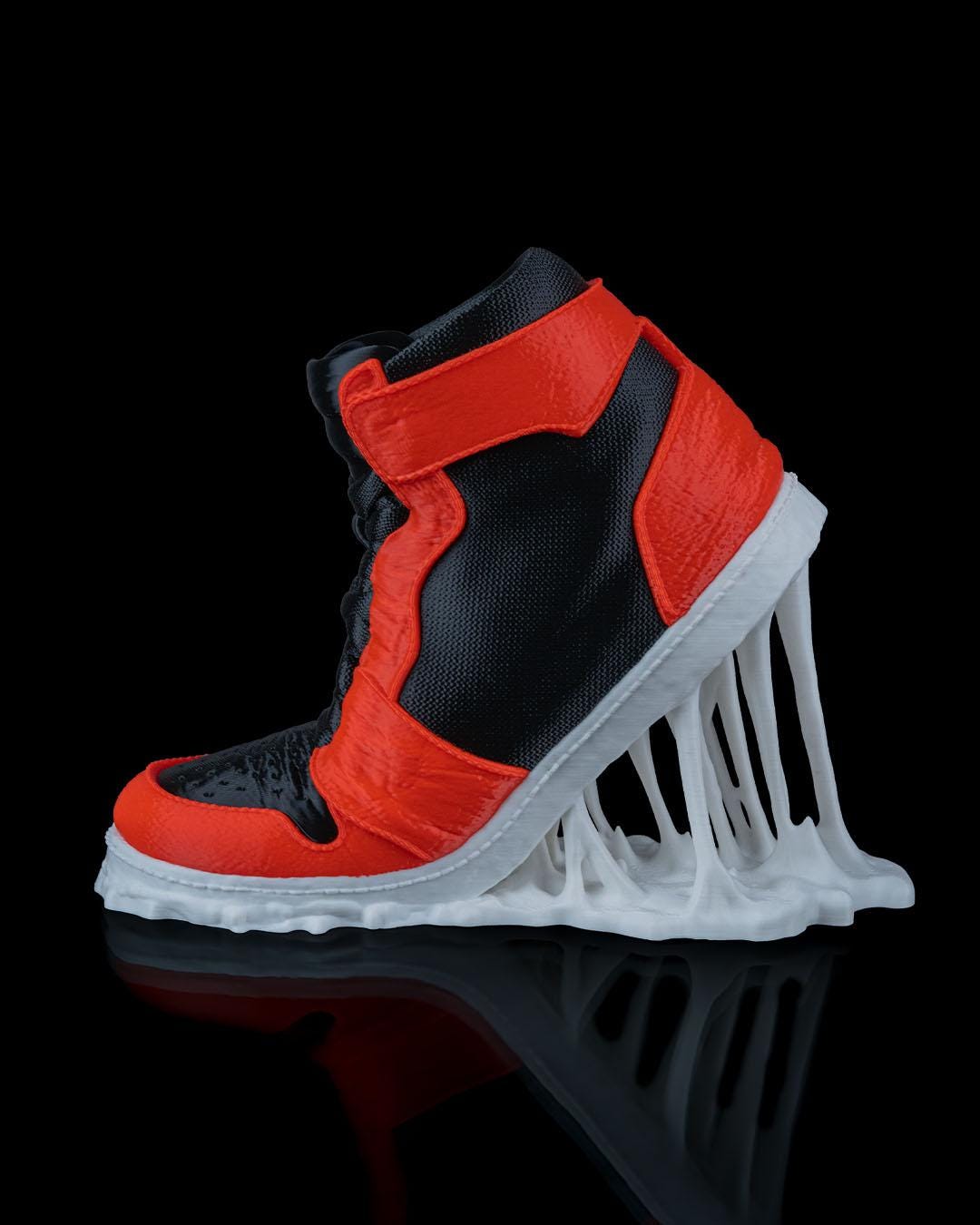 3D Printed Melting Sneaker Sculpture – Drippy Shoe Art, Red & Black - Etsy