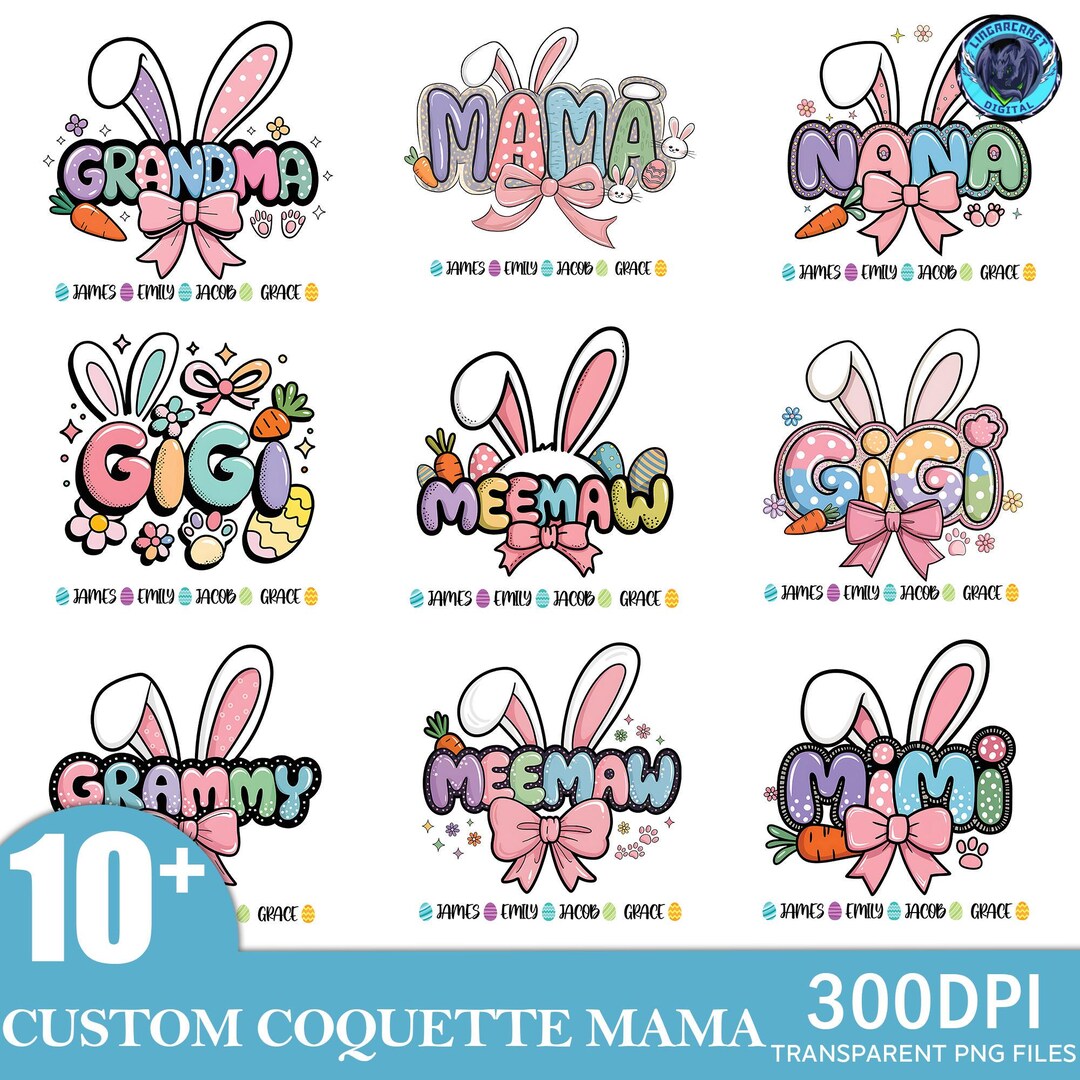 10+ Custom Nana Mimi Gigi Bunny Ears PNG, Custom Coquette Mama PNG ...