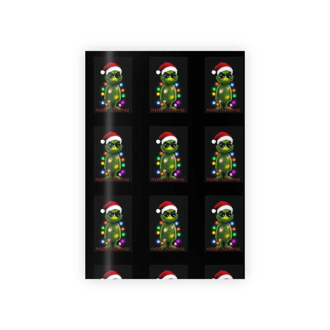 Wrapping Paper, Grinch Inspired Design, Christmas Gift Wrap Roll ...