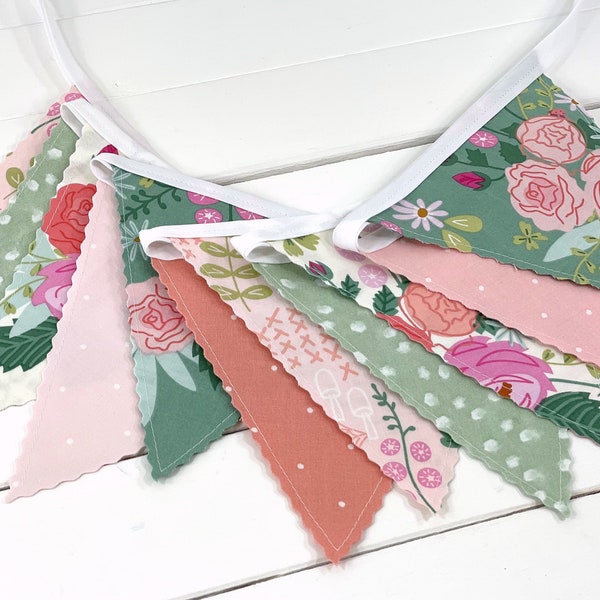 Sage Green and Pink Birthday Banner - Etsy