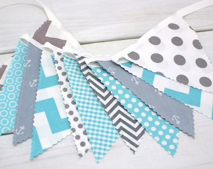 Bunting Banner Fabric Flags Nautical Nursery Decor - Etsy