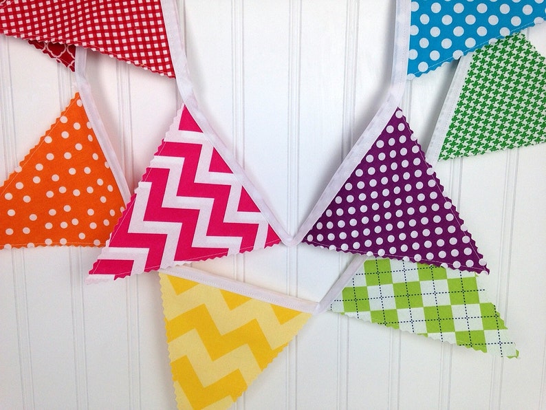 Rainbow Bunting Banner Garland Colorful Party Decorations - Etsy