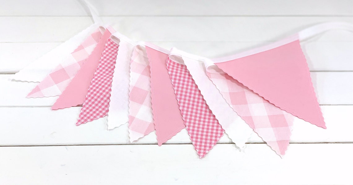 Pink Buffalo Plaid Garland Bunting Banner Preppy Room Décor - Etsy