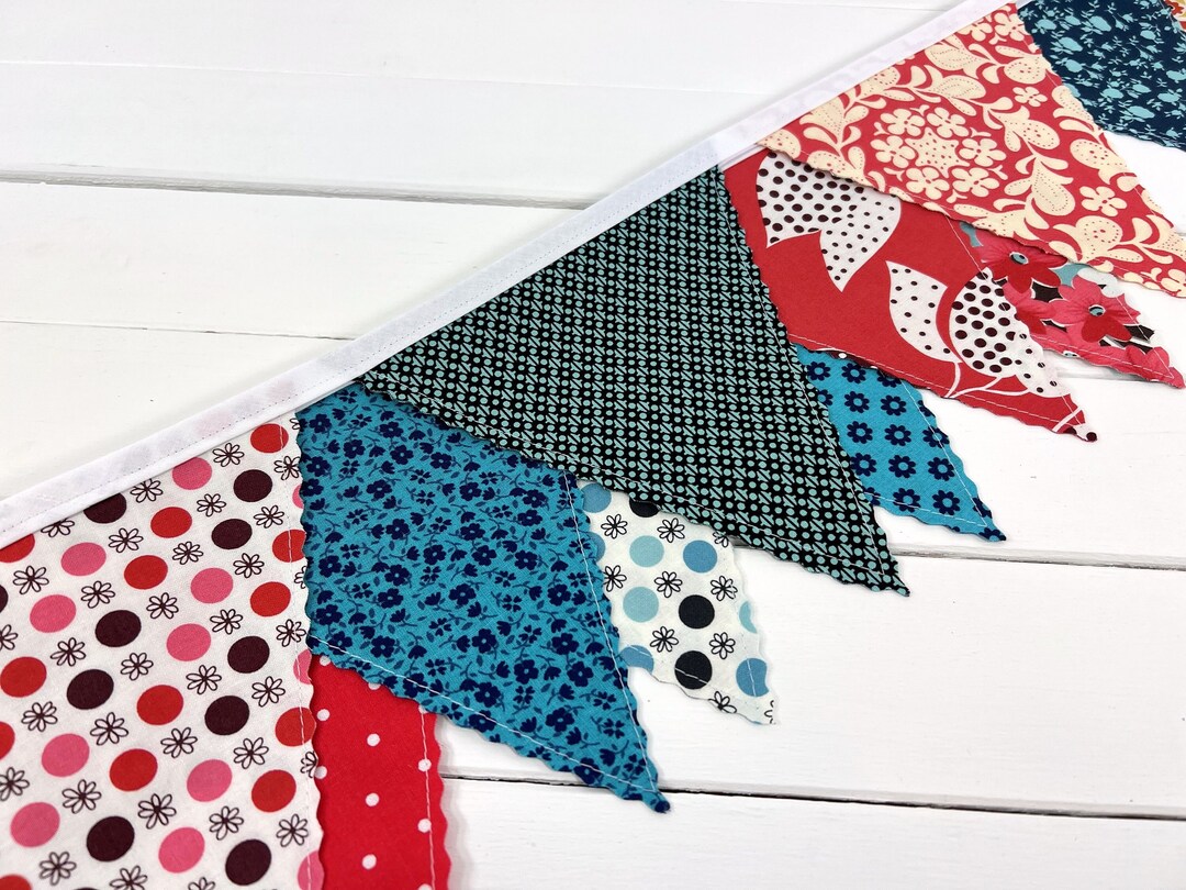 Fourth of July Banner Bunting, Independence Day Garland, Red and Blue ...