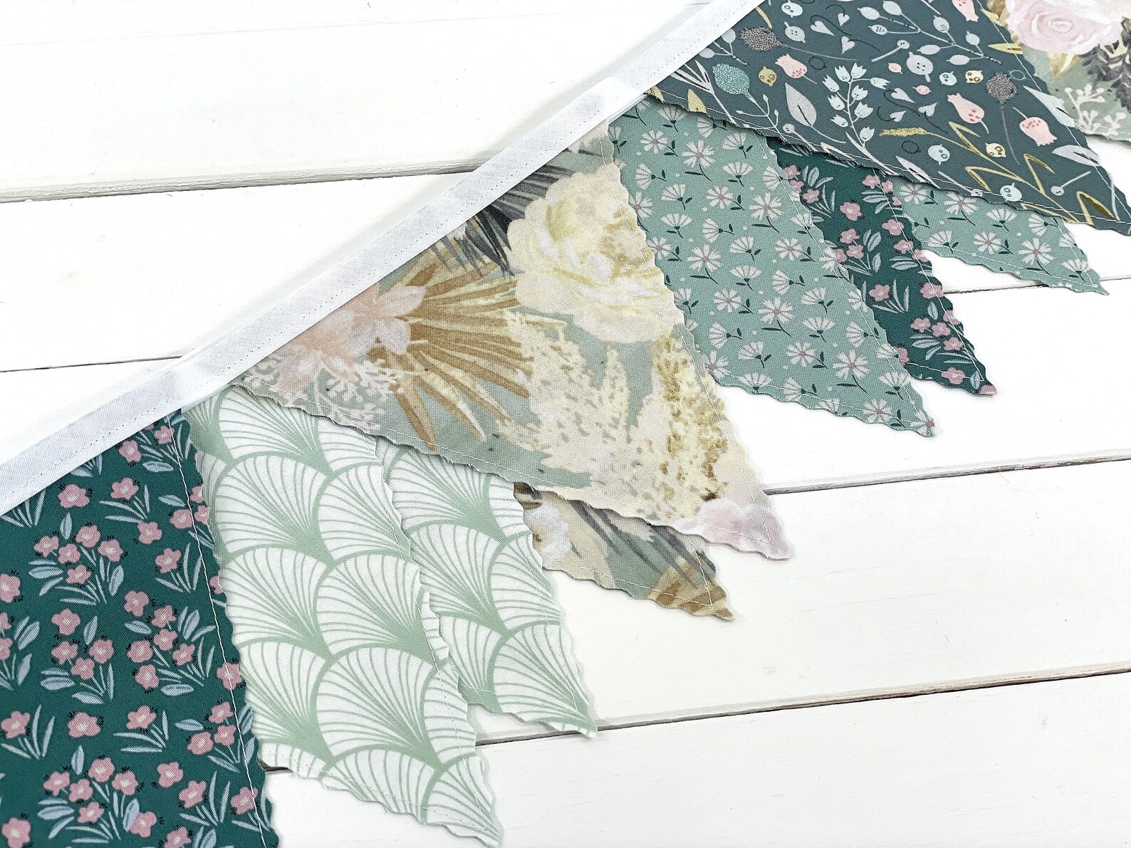 Sage Green Flower Garland Bunting Banner Cottagecore Baby - Etsy