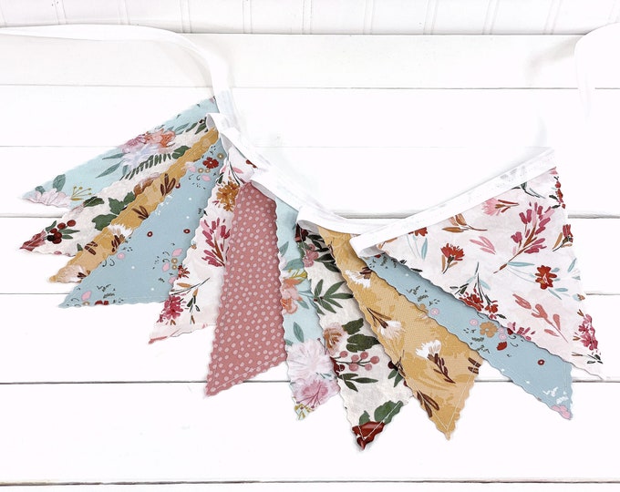 Wildflowers Bunting Banner Garland Boho Nursery Decor Blush - Etsy