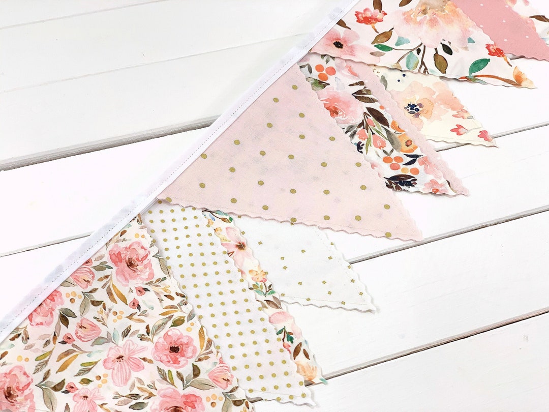 Wildflower Fabric Bunting Banner for Baby Shower or Bridal Shower ...