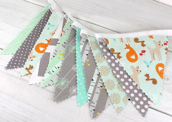 Woodland Fox Bunting Banner Garland Bunting Flags Nursery - Etsy