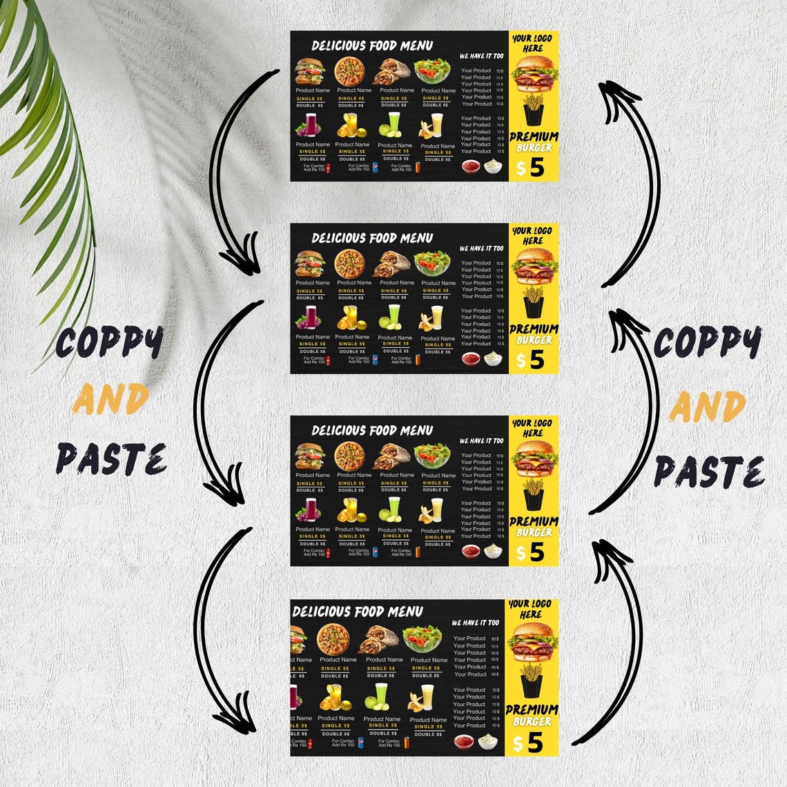 Digital Restaurant Menu Display, Modern Screen Menu Template ...