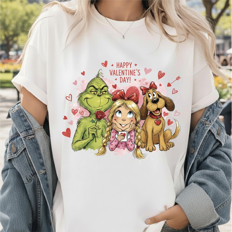 Retro Grinch Valentine's Day PNG, Cindy Lou Who Clipart, Max Dog ...