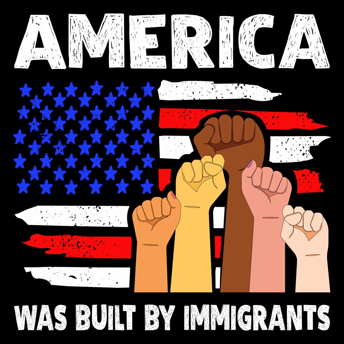 America Immigrants Pride Unity Flag Support Design, Commercial Use ...