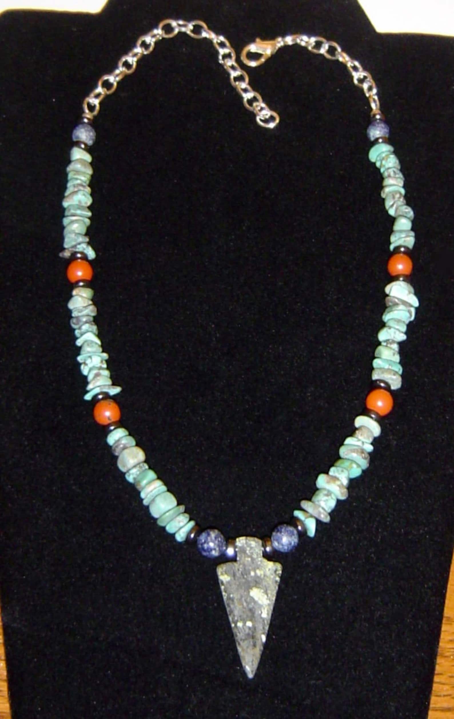 Apache Tear Arrowhead Necklace - Etsy