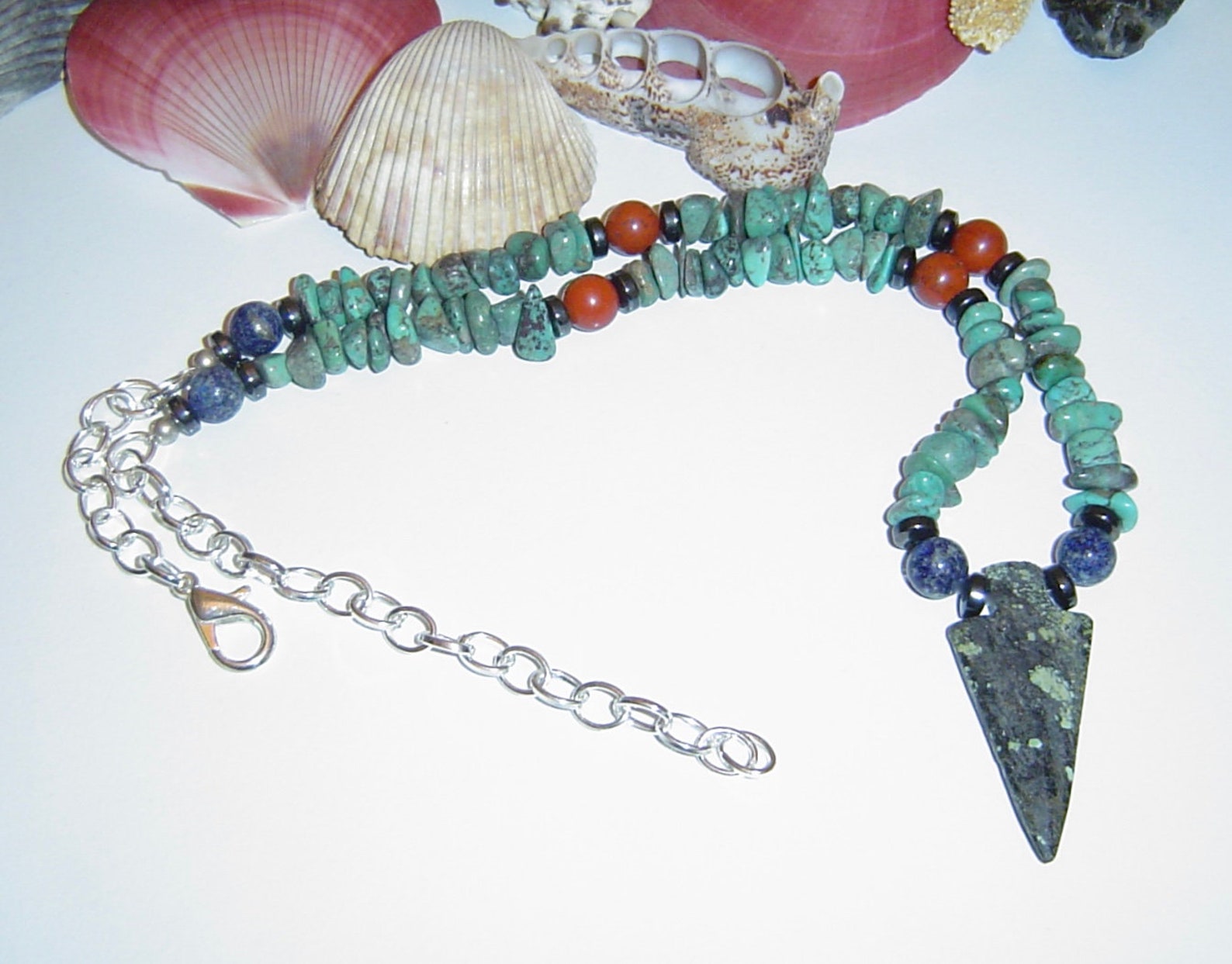 Apache Tear Arrowhead Necklace - Etsy