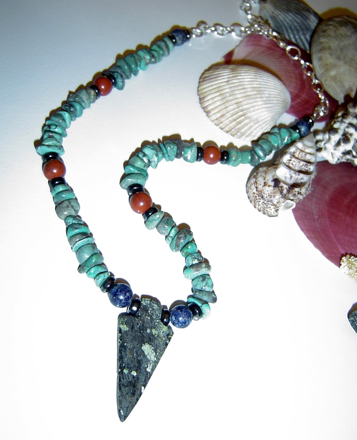 Apache Tear Arrowhead Necklace - Etsy