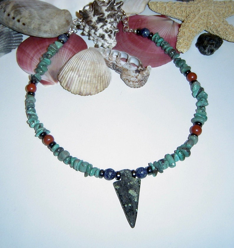 Apache Tear Arrowhead Necklace - Etsy