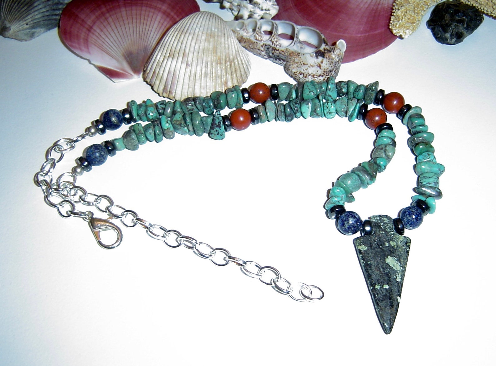 Apache Tear Arrowhead Necklace - Etsy