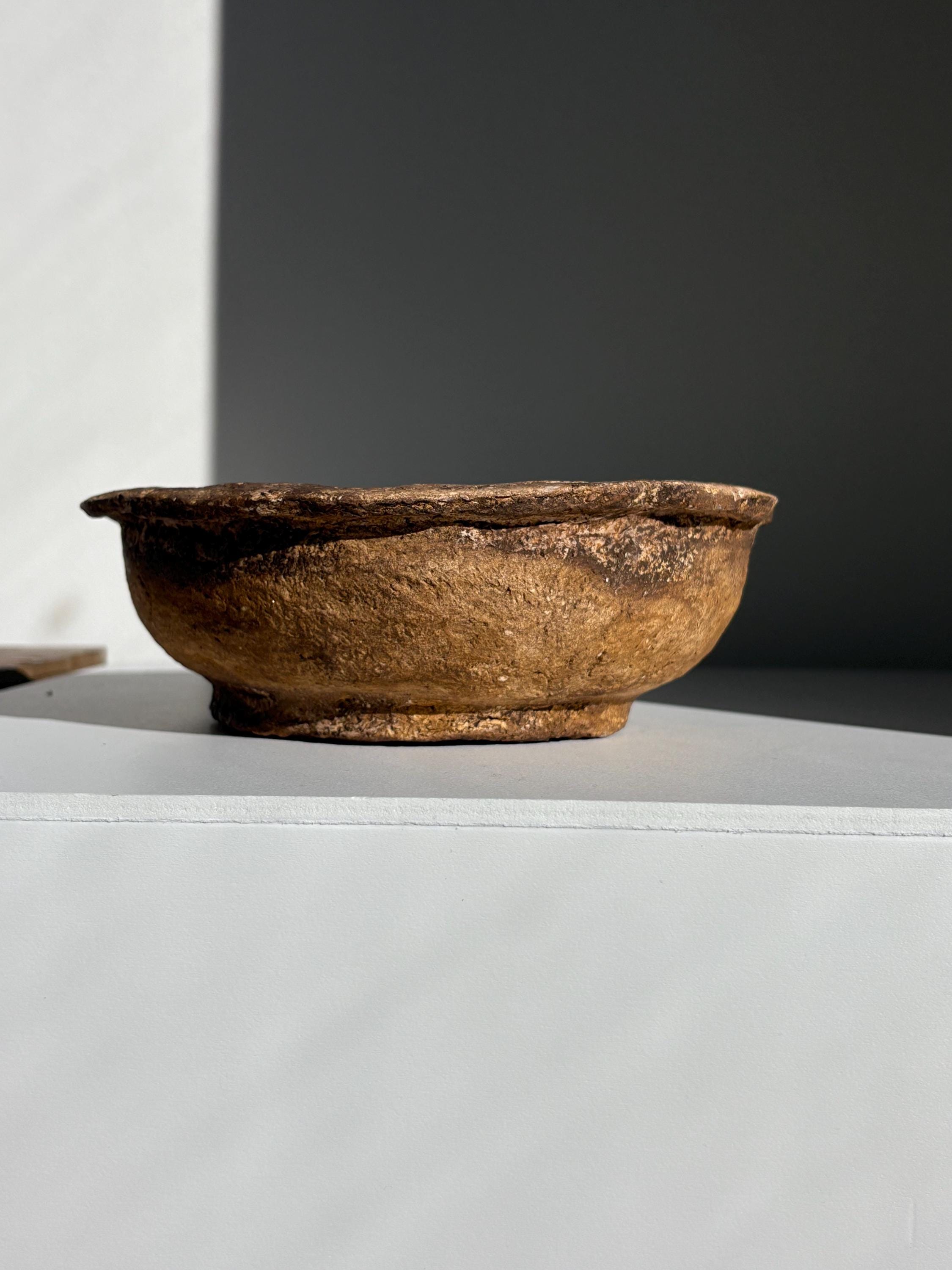 Handcrafted Paper Mache Bowl, Mediterranean-inspired Minimalism, Earthy ...