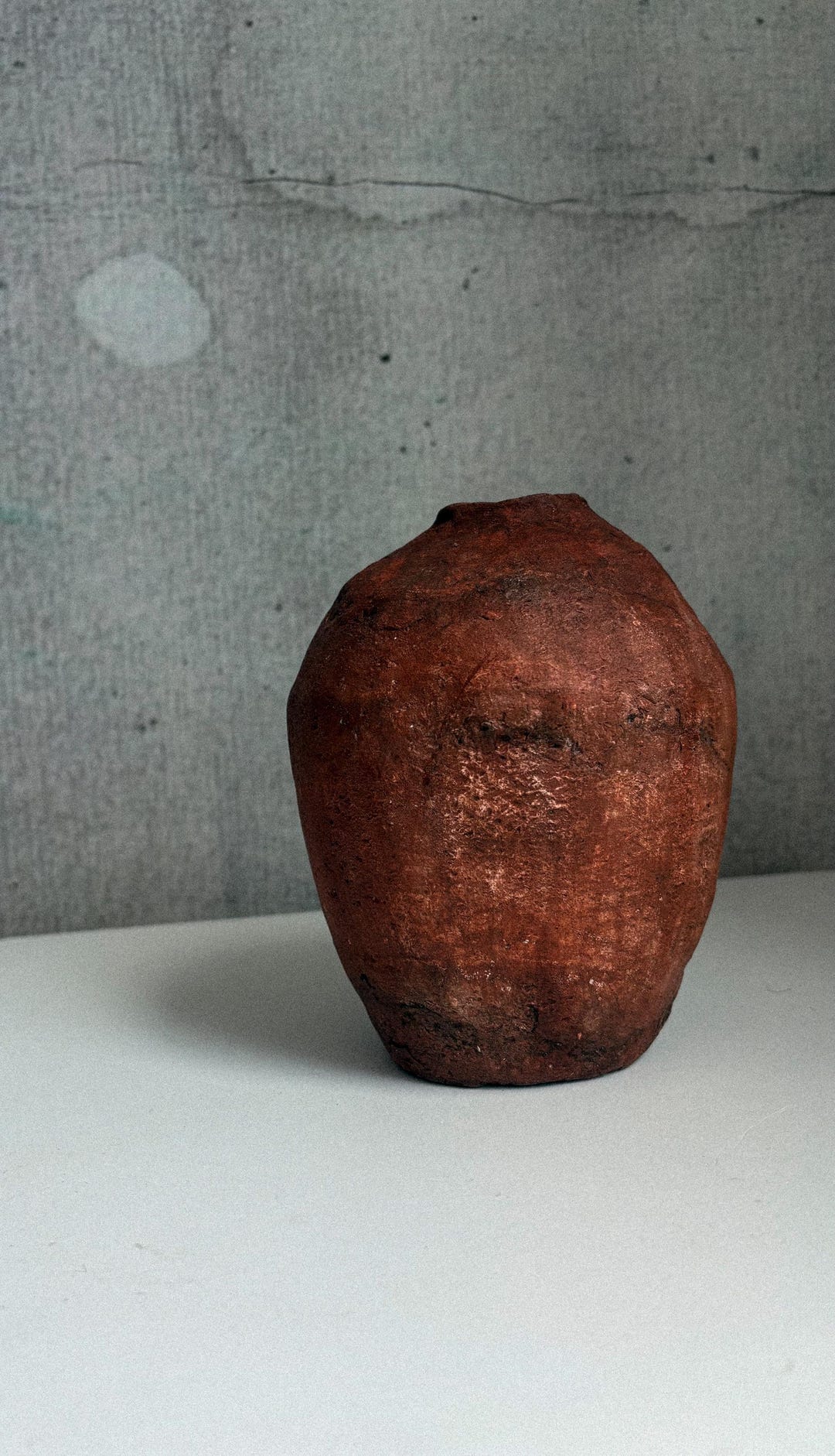 Handmade Paper Mache Vase: Rust Red Aged Wabi Sabi Decor - Etsy