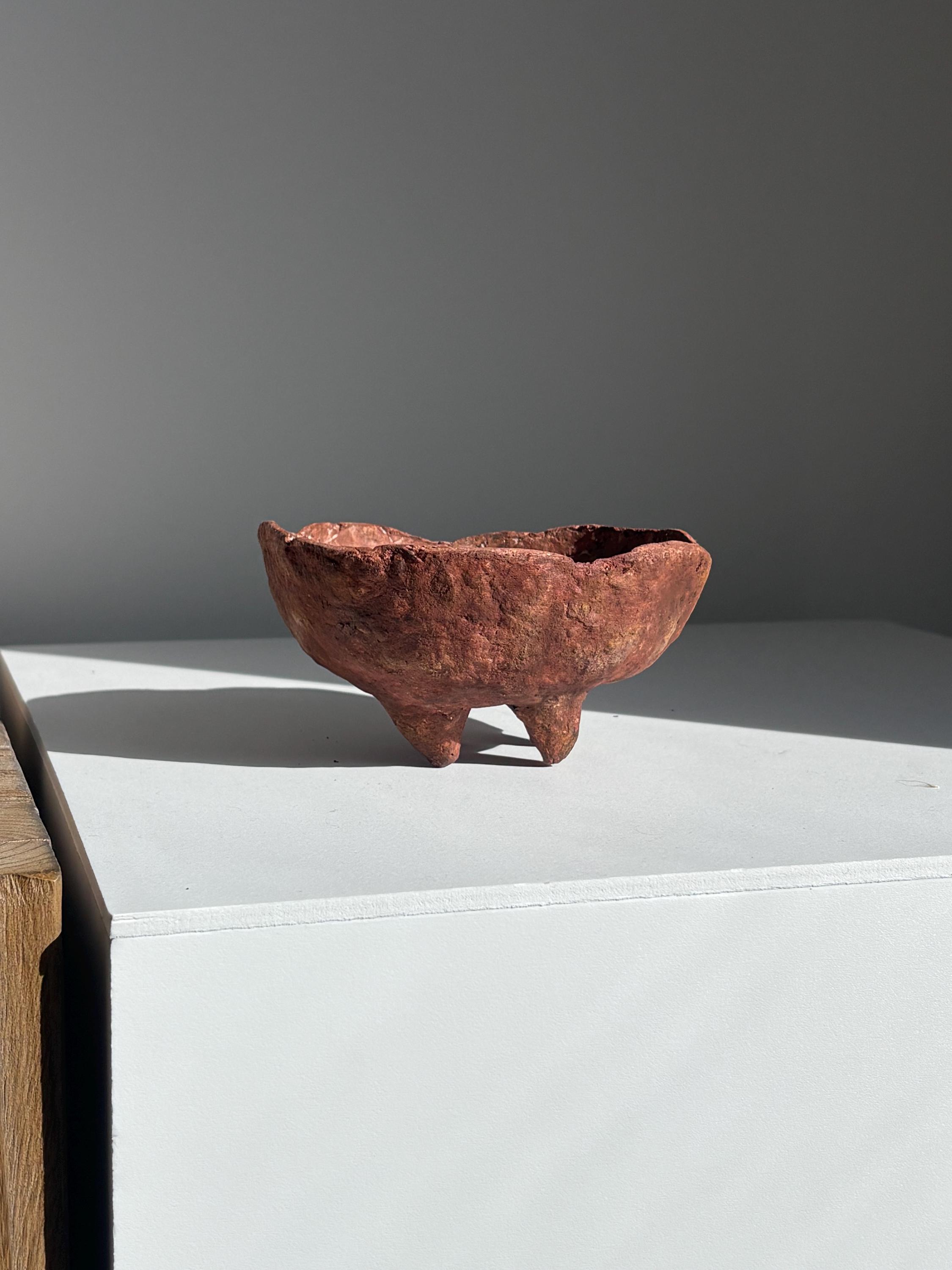 Paper Mache Bowl, Small Bowl With Legs, Footed Decorative Bowl, Small ...