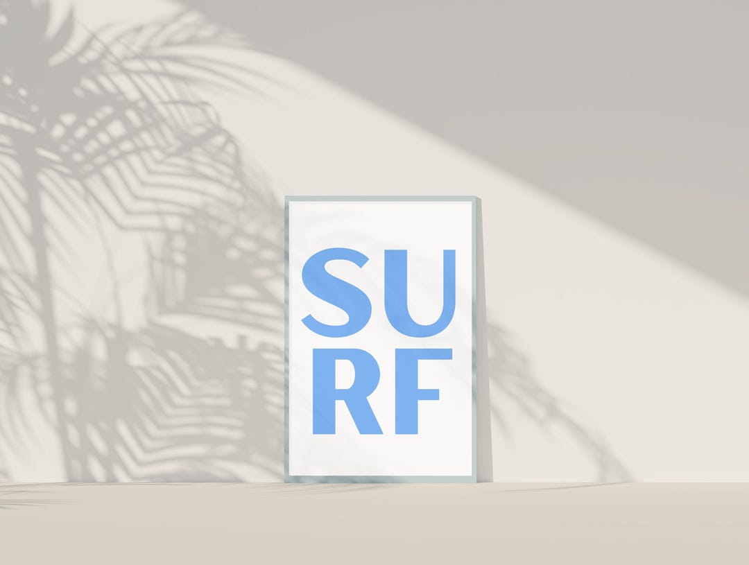 Surf Print Wall Art | Preppy Coastal Wall Art | Surfer Girl Print ...