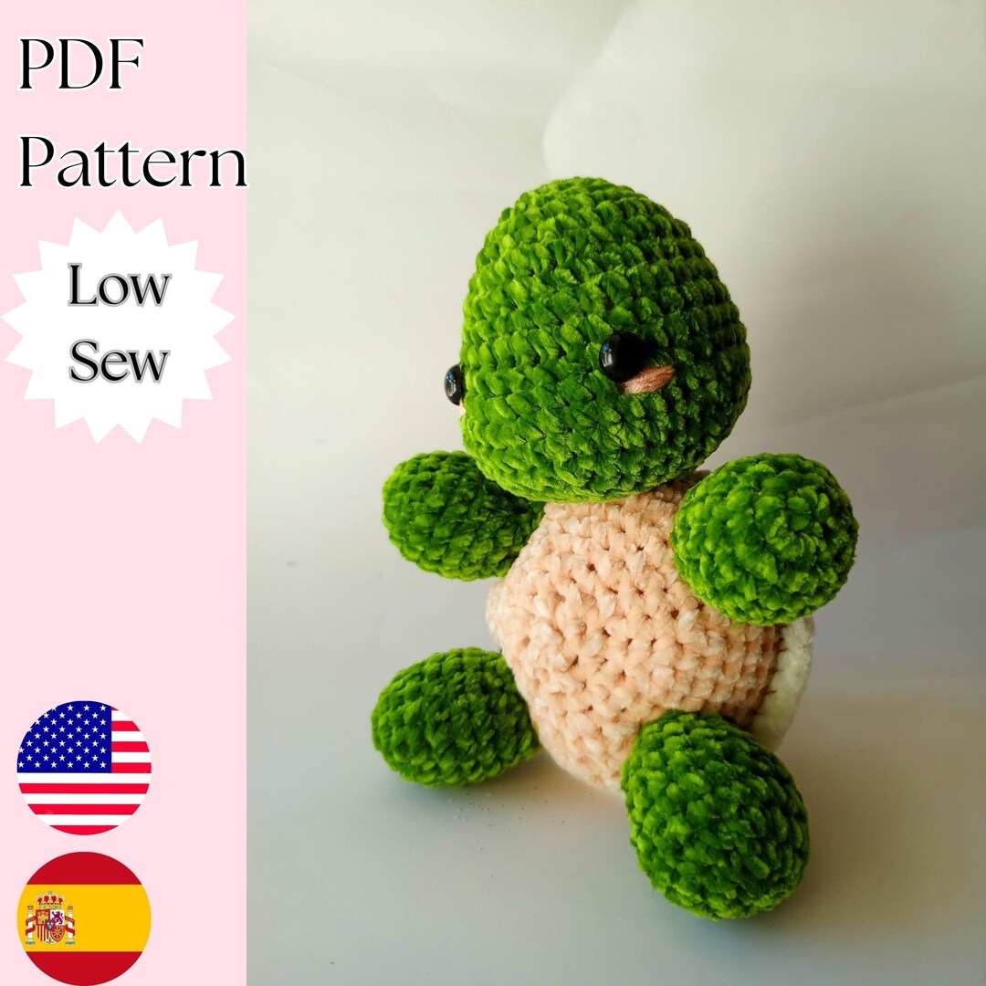 Cute Plushie Turtle Crochet Pattern Amigurumi Sea Creature Stuffed ...