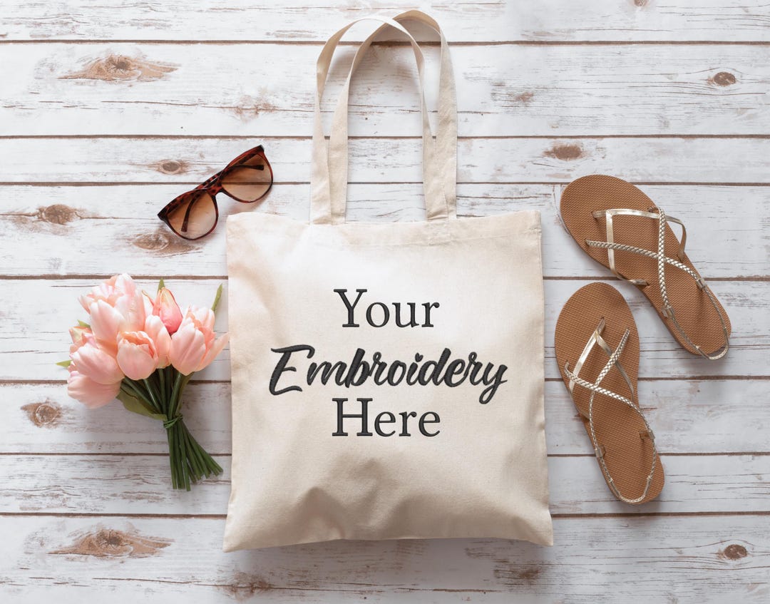 Custom Embroidered Tote Bag, Embroidery Bag, Custom Gift, Embroidered ...