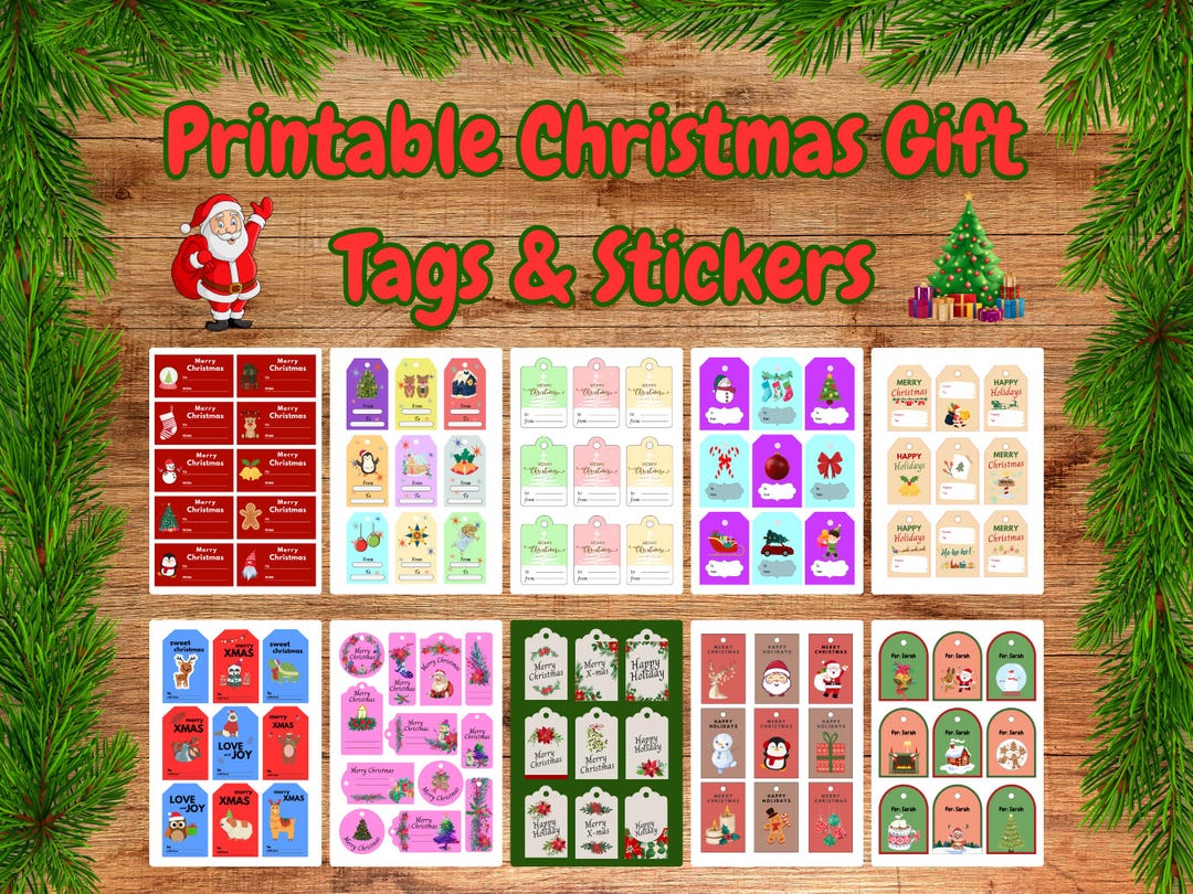 Christmas Gift Tags Editable Christmas Stickers Printable Gift Tag ...
