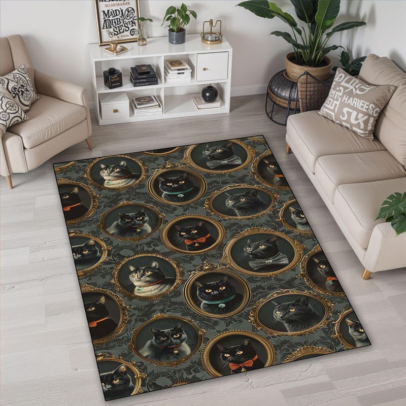3d Cat Art Rug - Etsy