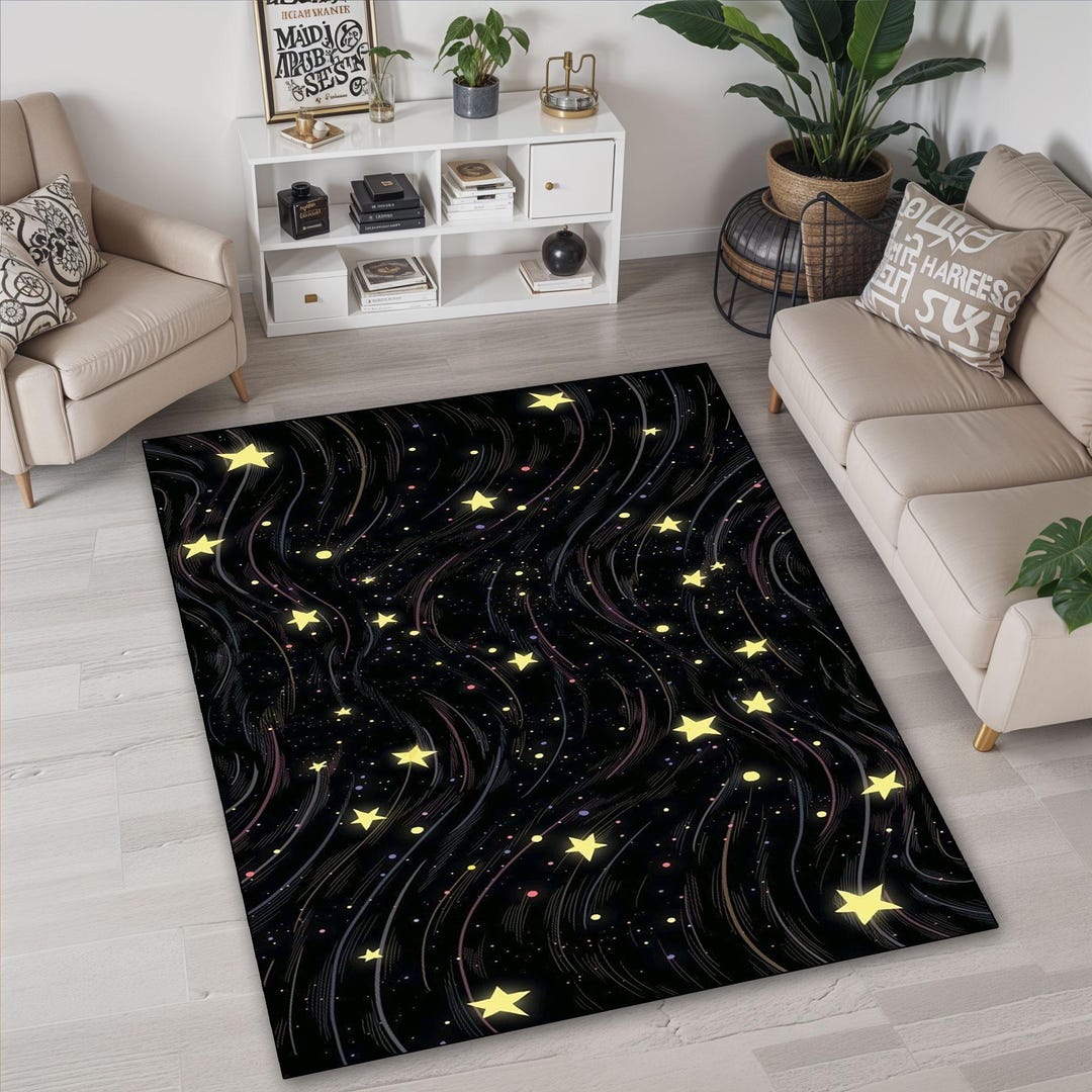 Star Constellation Navy, Space Rug, Galaxy Rug, Star Rug, Planet Rug ...