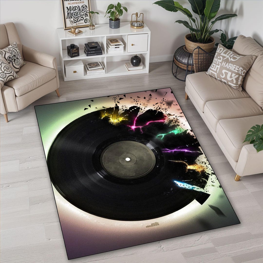 Music-inspired CD Print Rug, CD Area Rug, Record Cd Music Cover Rug ...