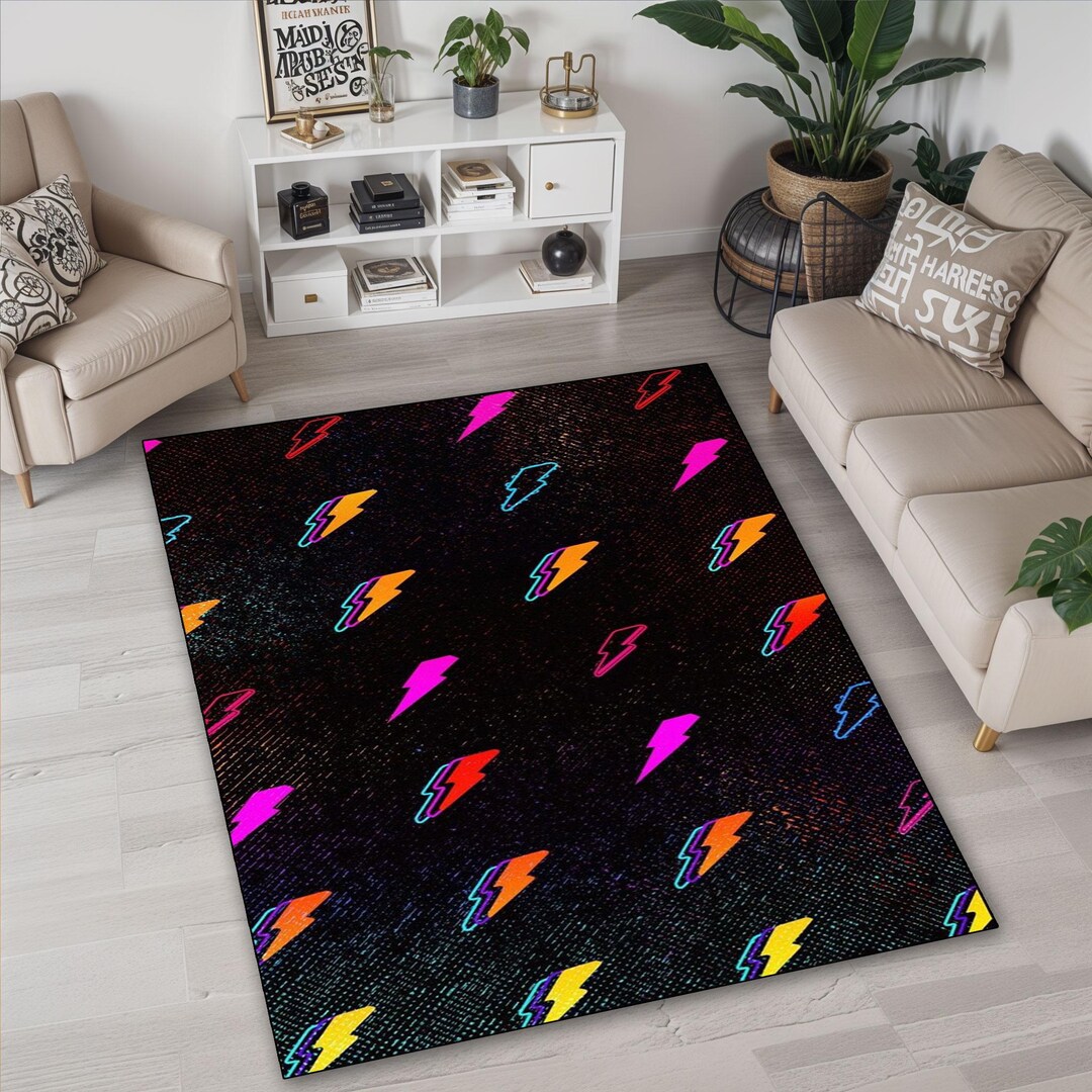 Lightning Pattern Rug, Gift Modern House Rug, for Living Room Rug ...