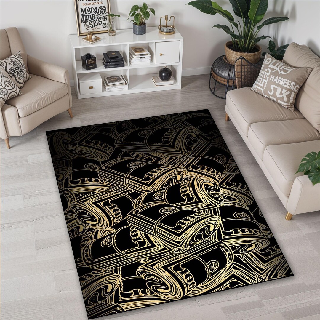 Dolar Pattern Rug, Money Themed Rug, Hotel Rug, Office Rug, for Living ...