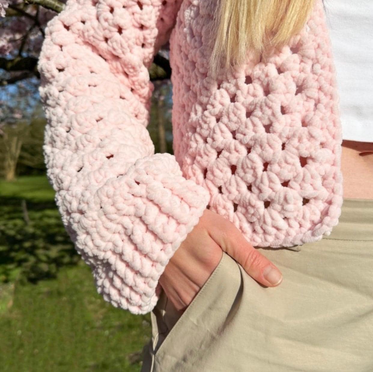 Hexi Honey Bunny Handmade Crochet Cardigan | Cozy Pastel Patchwork ...