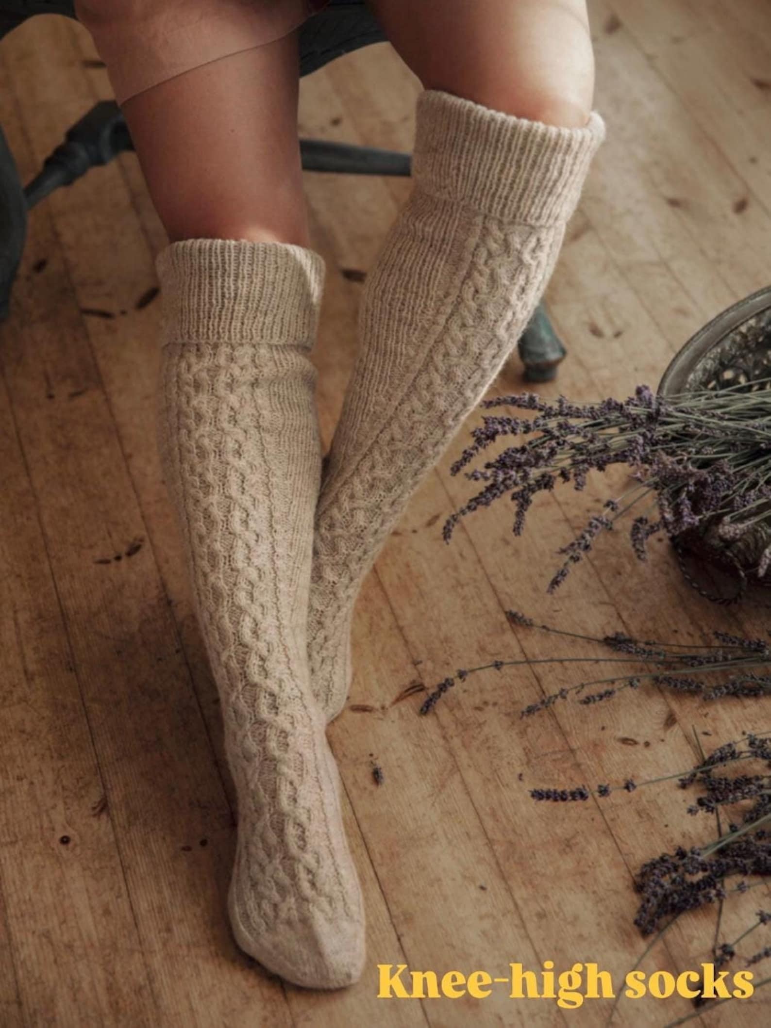 Vintage-inspired Over-the-knee Socks Knitting Pattern – Instant PDF ...