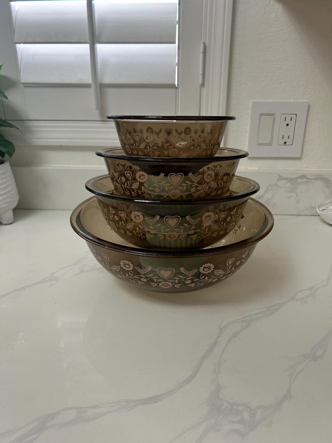 Beautiful Smoky Brown Vintage Pyrex Mixing Bowl Set - Etsy