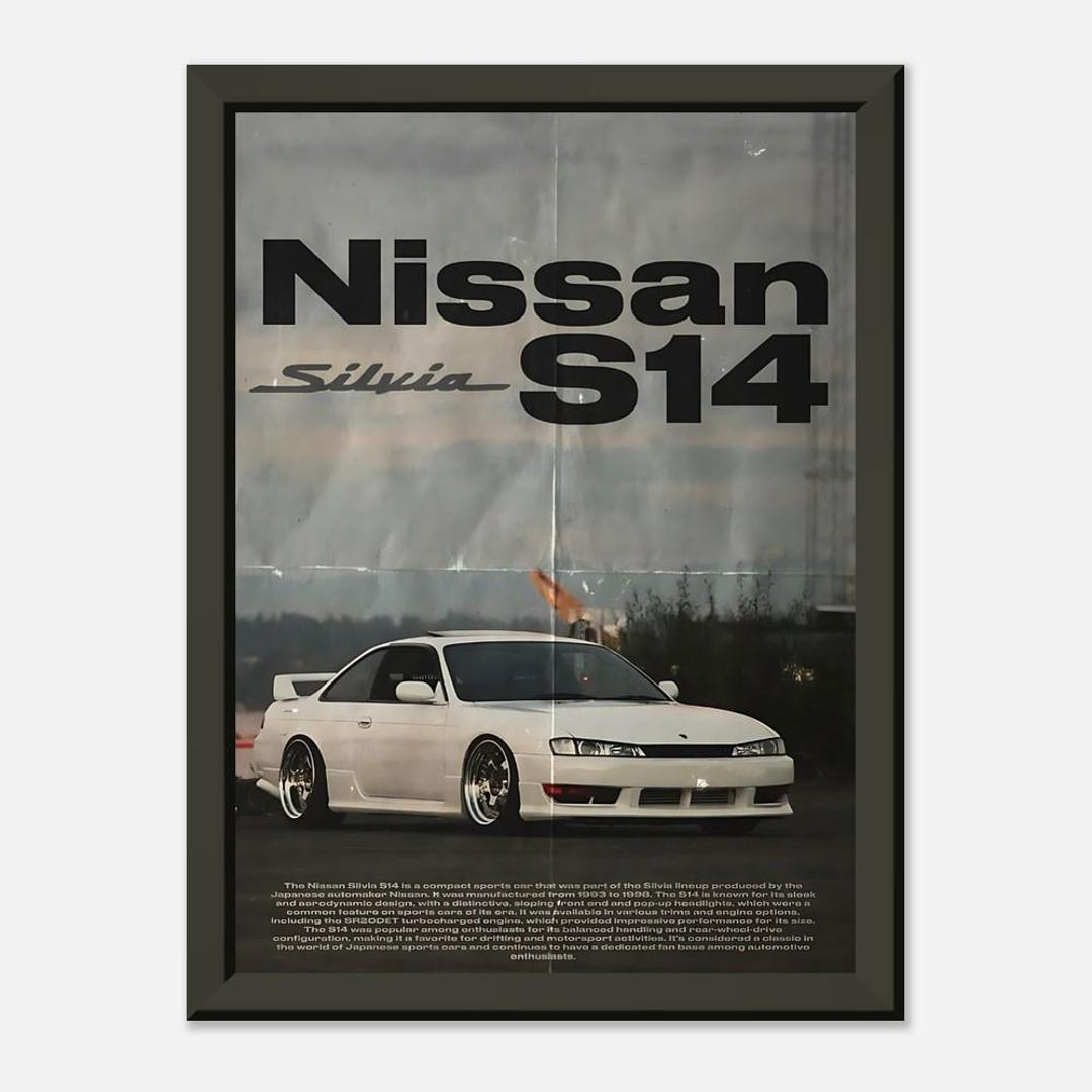 Nissan Silvia S14 framed Poster - Etsy