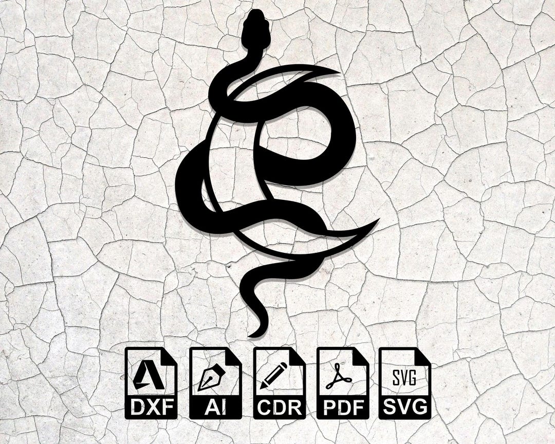 Moon Snake Wall Art SVG DXF Files | Laser Cut Silhouette Template | CNC ...