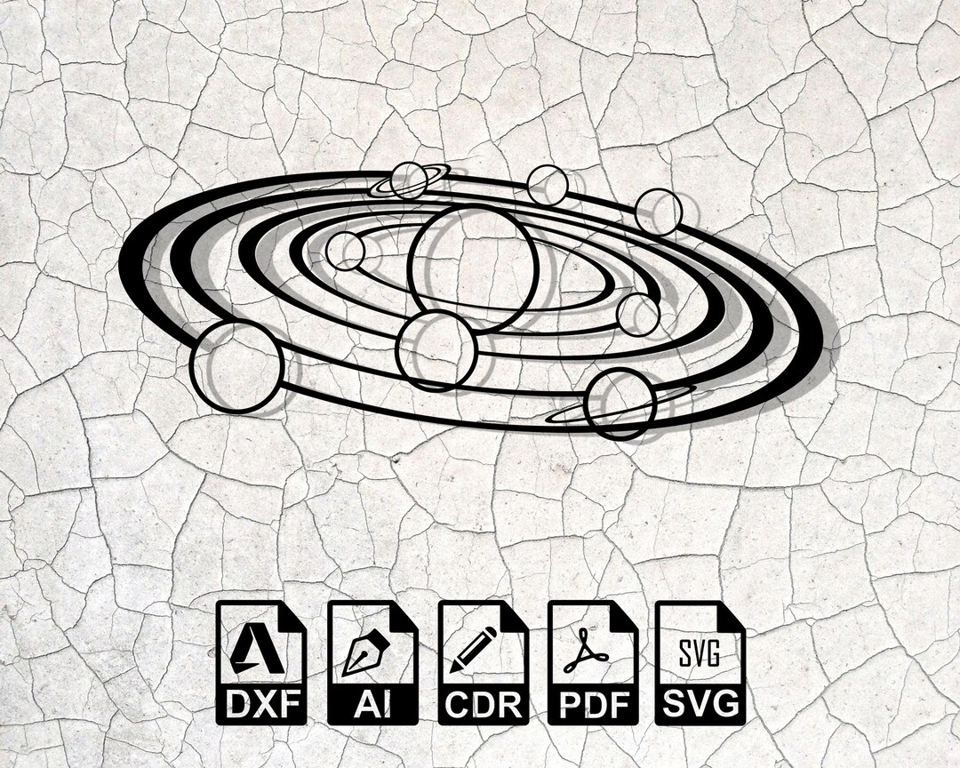 Solar System Wall Art SVG DXF Files | Laser Cut Silhouette Template ...