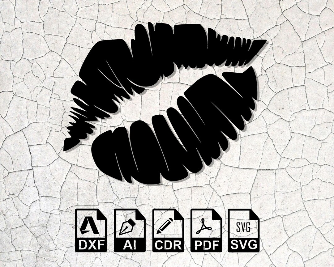 Lips Wall Art SVG DXF Files | Laser Cut Silhouette Template | CNC ...