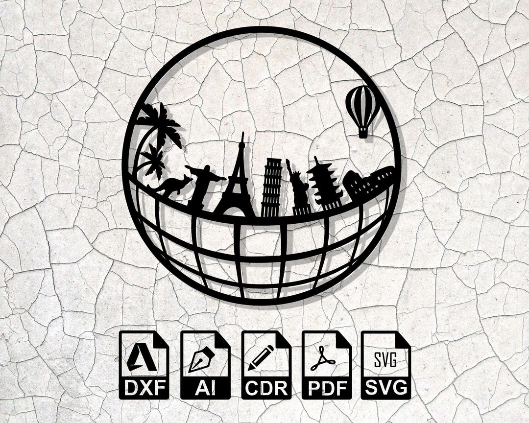 City Skyline Wall Art SVG DXF Files Laser Cut Silhouette Template CNC ...