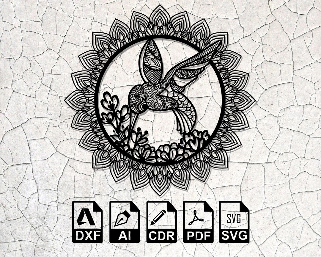Humming Bird Wall Art SVG DXF Files | Laser Cut Silhouette Template ...