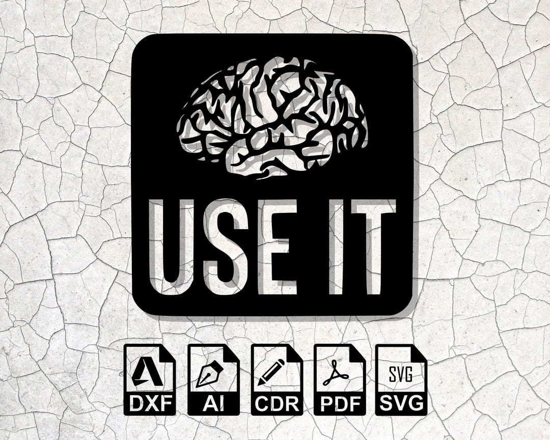 Brain Wall Art SVG DXF Files | Laser Cut Silhouette Template | CNC ...