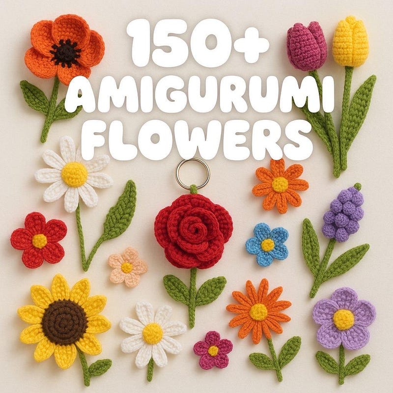 Crochet Rose Bouquet Plush - Etsy