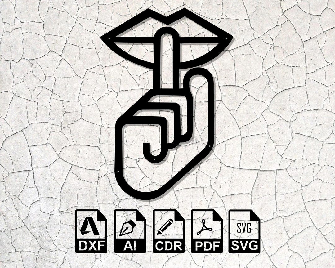 Silence Art SVG DXF Files | Laser Cut Silhouette Template | CNC Cutting ...