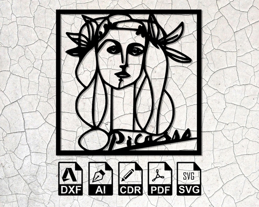Picasso Wall Art SVG DXF Files | Laser Cut Silhouette Template | CNC ...