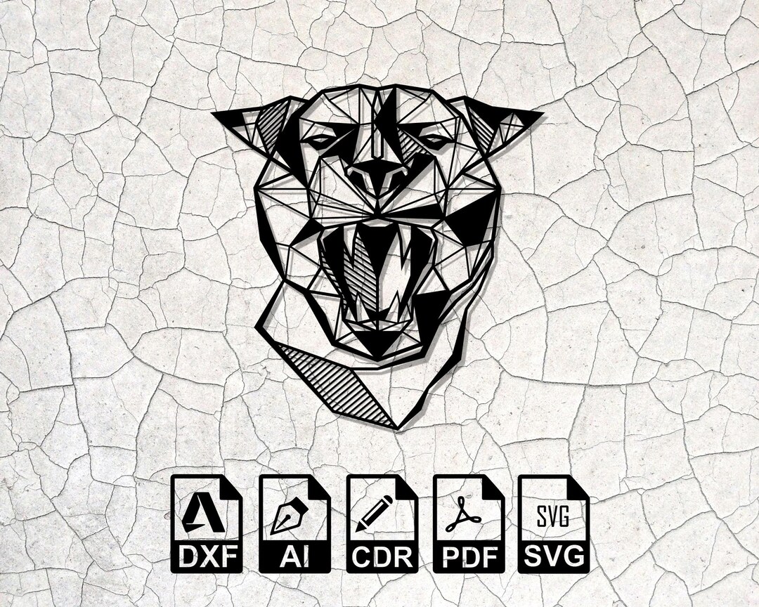 Puma Wall Art SVG DXF Files Laser Cut Silhouette Template CNC Cutting ...