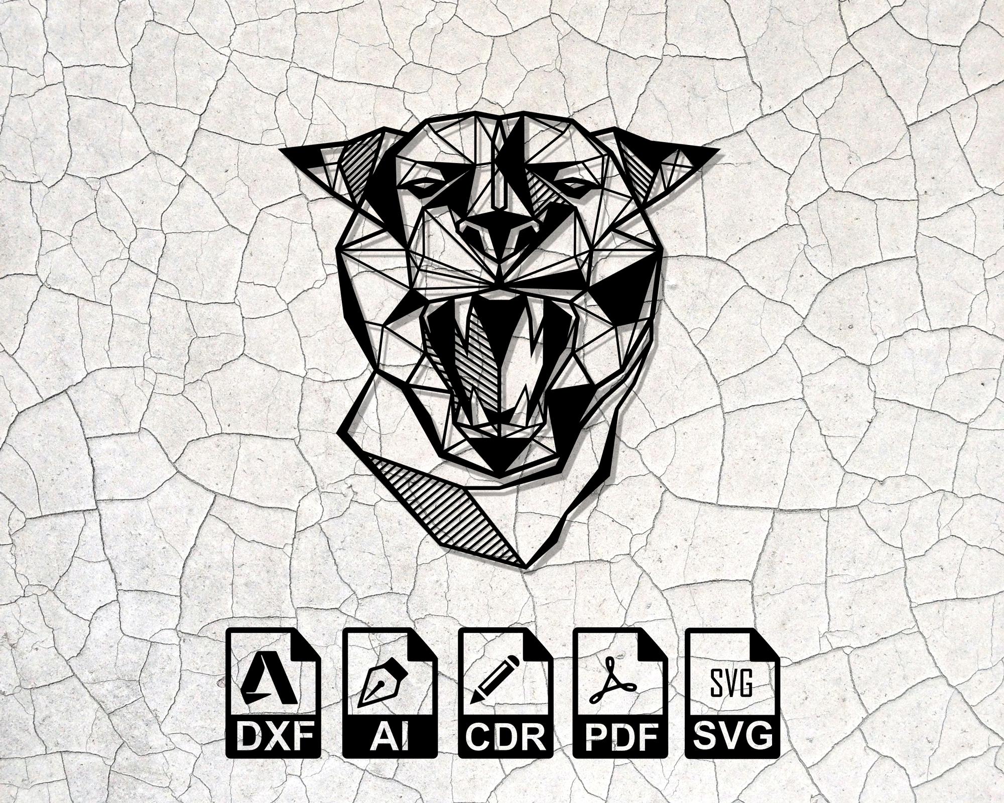 Puma Wall Art SVG DXF Files Laser Cut Silhouette Template CNC Cutting ...