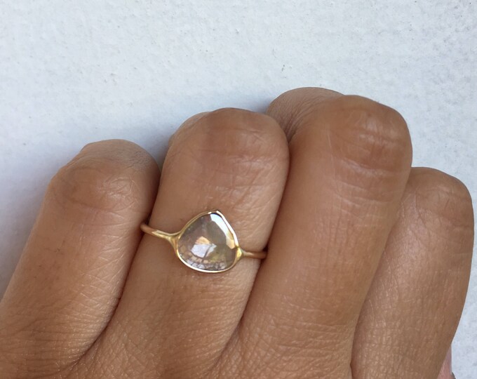 Diamond Slice Ring, Raw Diamond Ring, Raw Diamond Engagement Ring ...