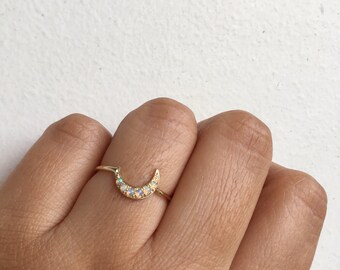 Moon engagement ring | Etsy