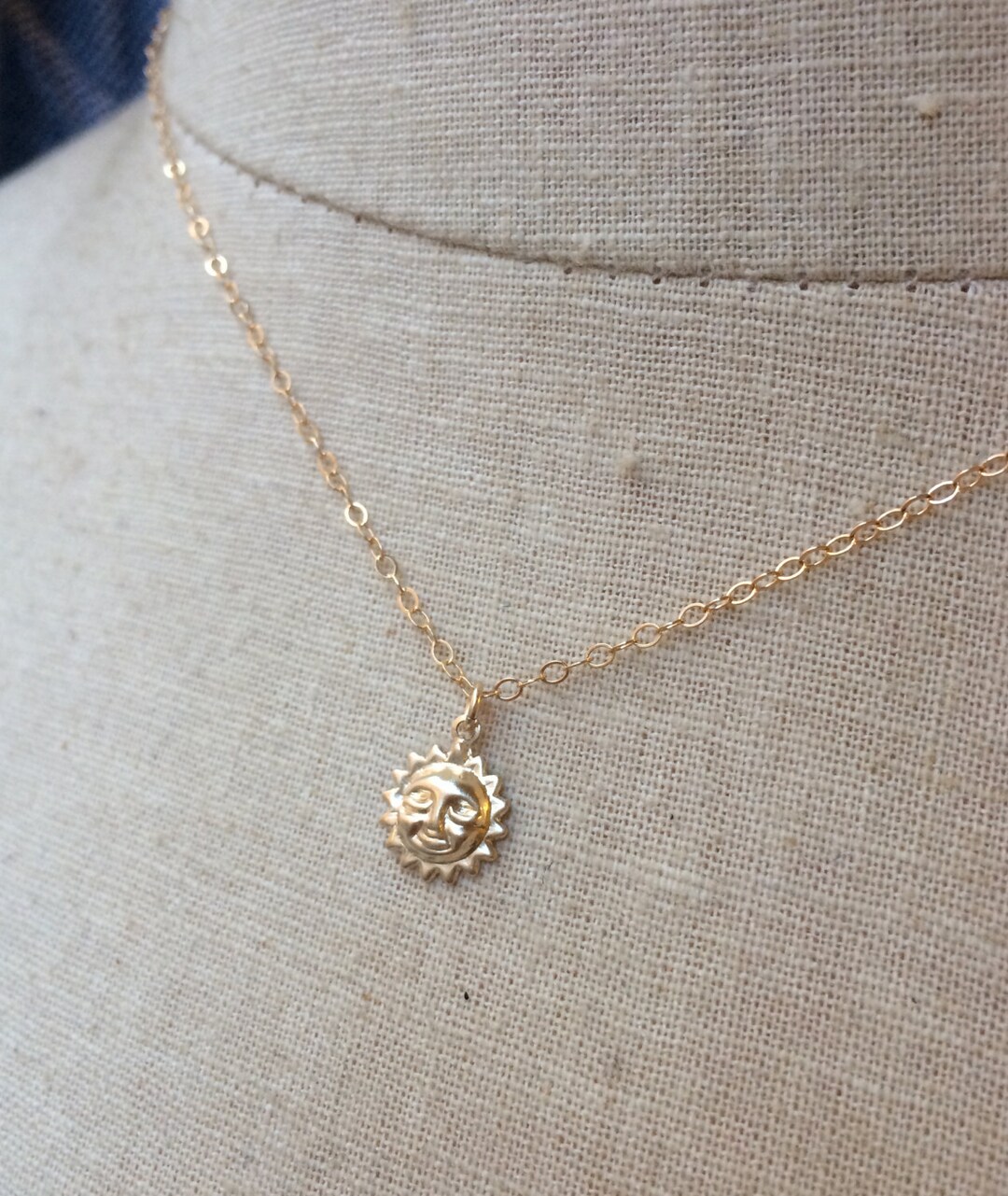 Sun Necklace, Gold Sun Necklace, Sun Face Necklace, Sunny Necklace ...